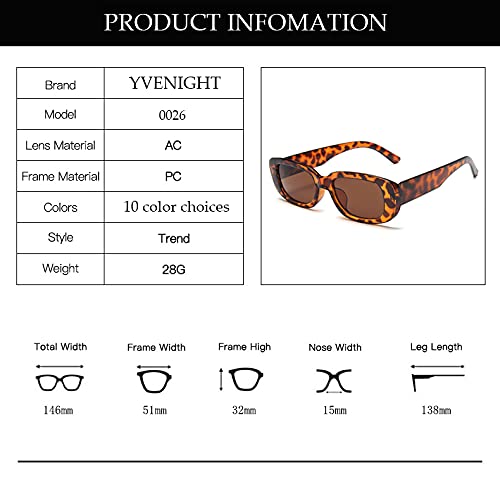 YVENIGHT Bulk Small Retro Rectangle Sunglasses Trendy for Women 10 Pack Vintage Square Glasses for Party UV400 Protection
