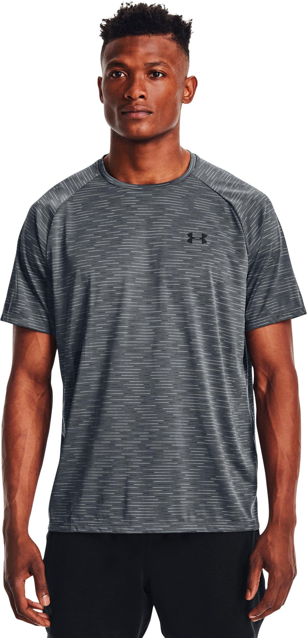 Under Armour Mens Tech 2.0 5C Short Sleeve T-Shirt, Pitch Gray (012)/Black, Large