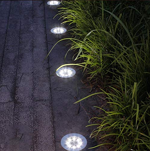 Solar Embedded Aisle Lightning, Solar Ground Light 8 LED Outdoor Solar Garden Lights, Lawn Terrace Passage, Ground Waterproof Sidewalk Flood Light