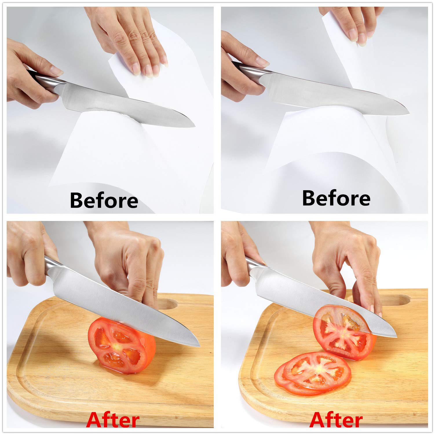 To encounter Knife Sharpener Professional 3-Stage Kitchen Knife Sharpening Tool - Restore and Polish Blades Quickly, 2-Stage Mini Outdoor Pocket Sharpener Included