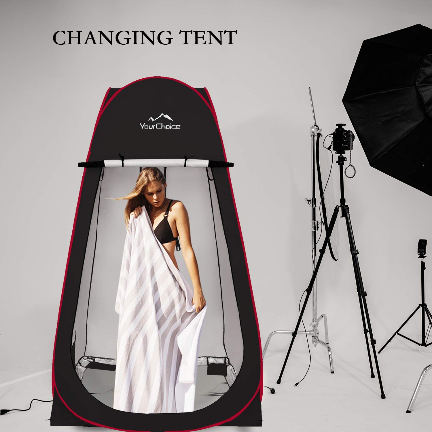 Your Choice Oversized 6.89FT Pop Up Privacy Tent - Camping Shower Changing Tent, Portable Bathroom Toilet Room - Color Green