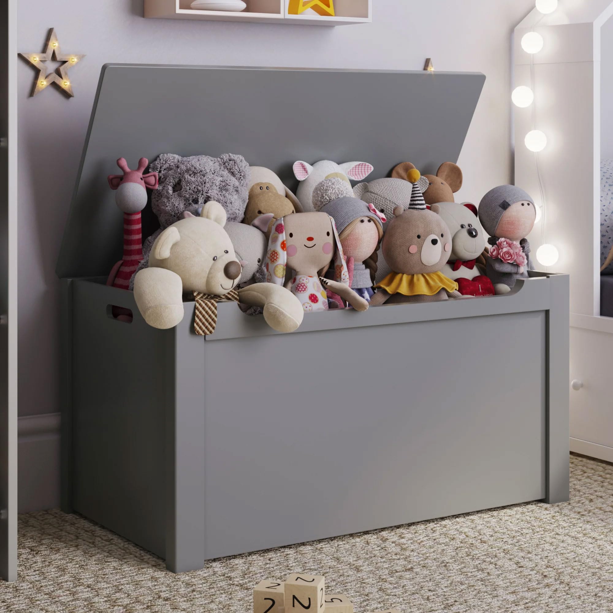 Sturdis Premium Quality Wooden Toy Box - White: Organize and Store Your Child's Toys in Style!