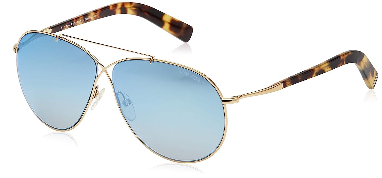 Tom Ford FT0374 28X Gold Eva Pilot Sunglasses Lens Category 2 Lens Mirrored Siz