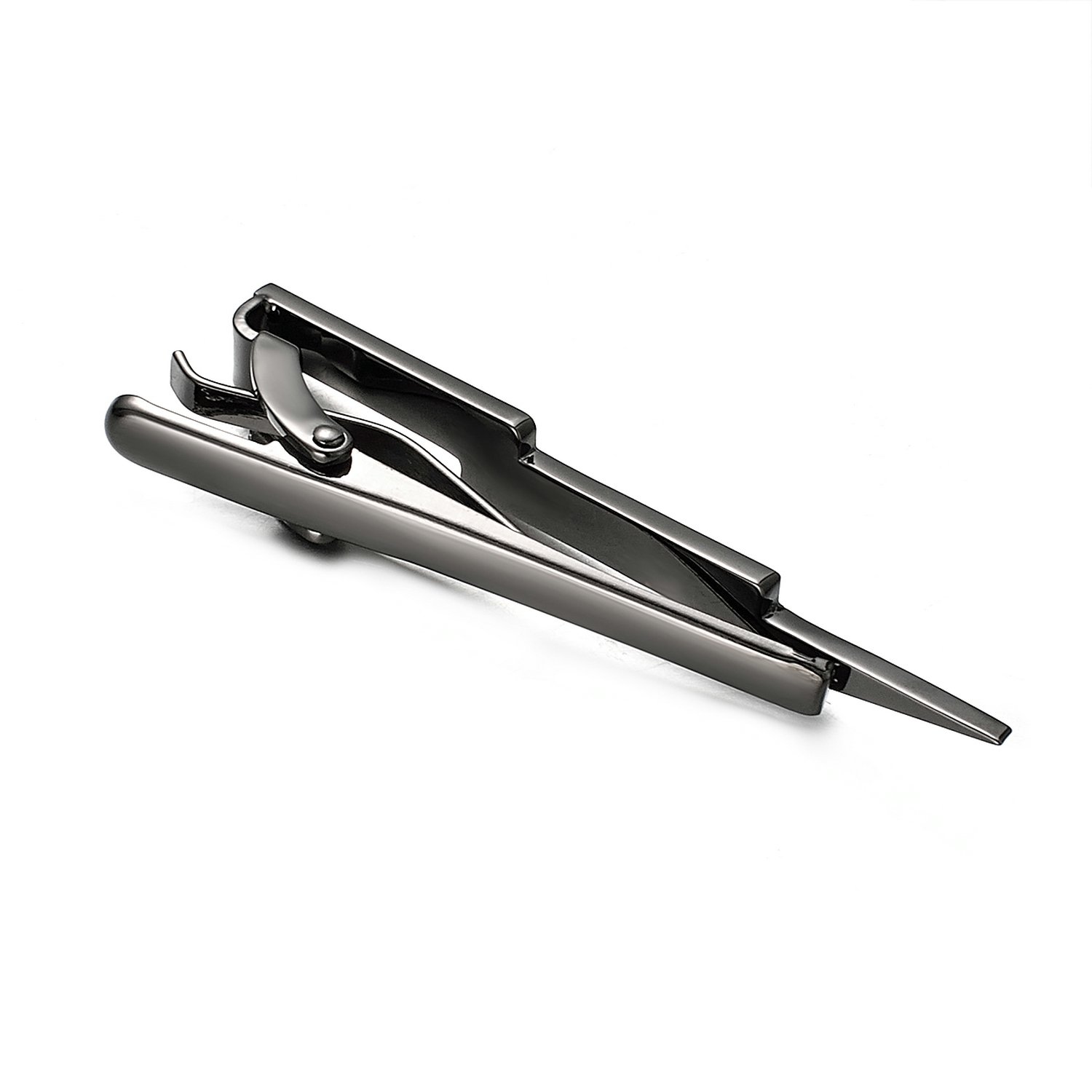 Yoursfs Lightning Bolt Tie Clip For Men Novelty Tie Clasp Bar Warrior Fashion Stainless Steel Black Cool tie Clips