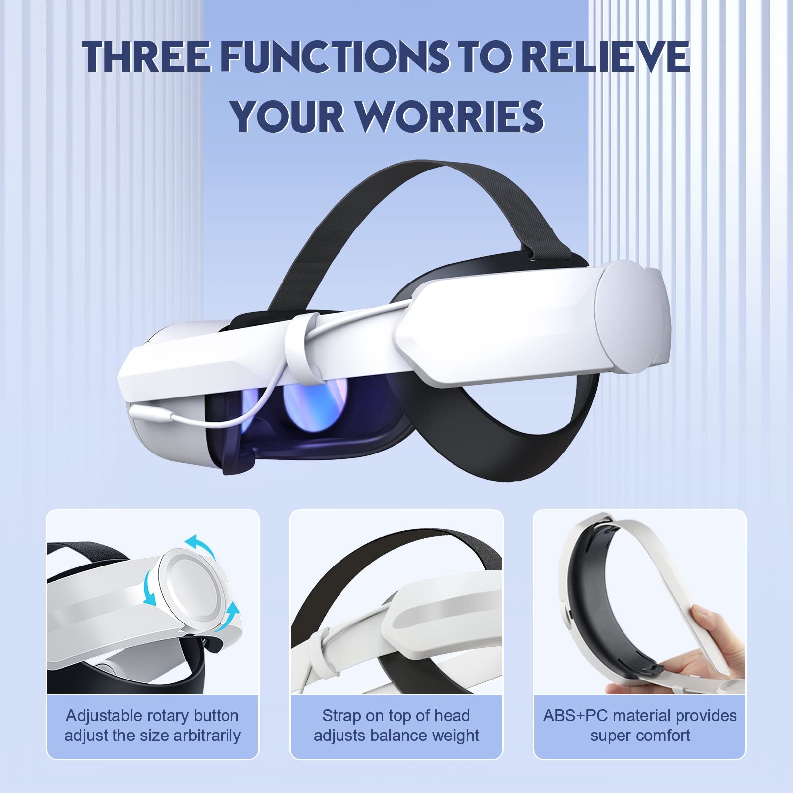 VINDIJA Head Strap for Quest 2 with Battery, Built-in 6000mAh Battery, Replacement Elite Strap for Quest 2 Accessories with Gravity Balance for Enhanced Support and Comfort