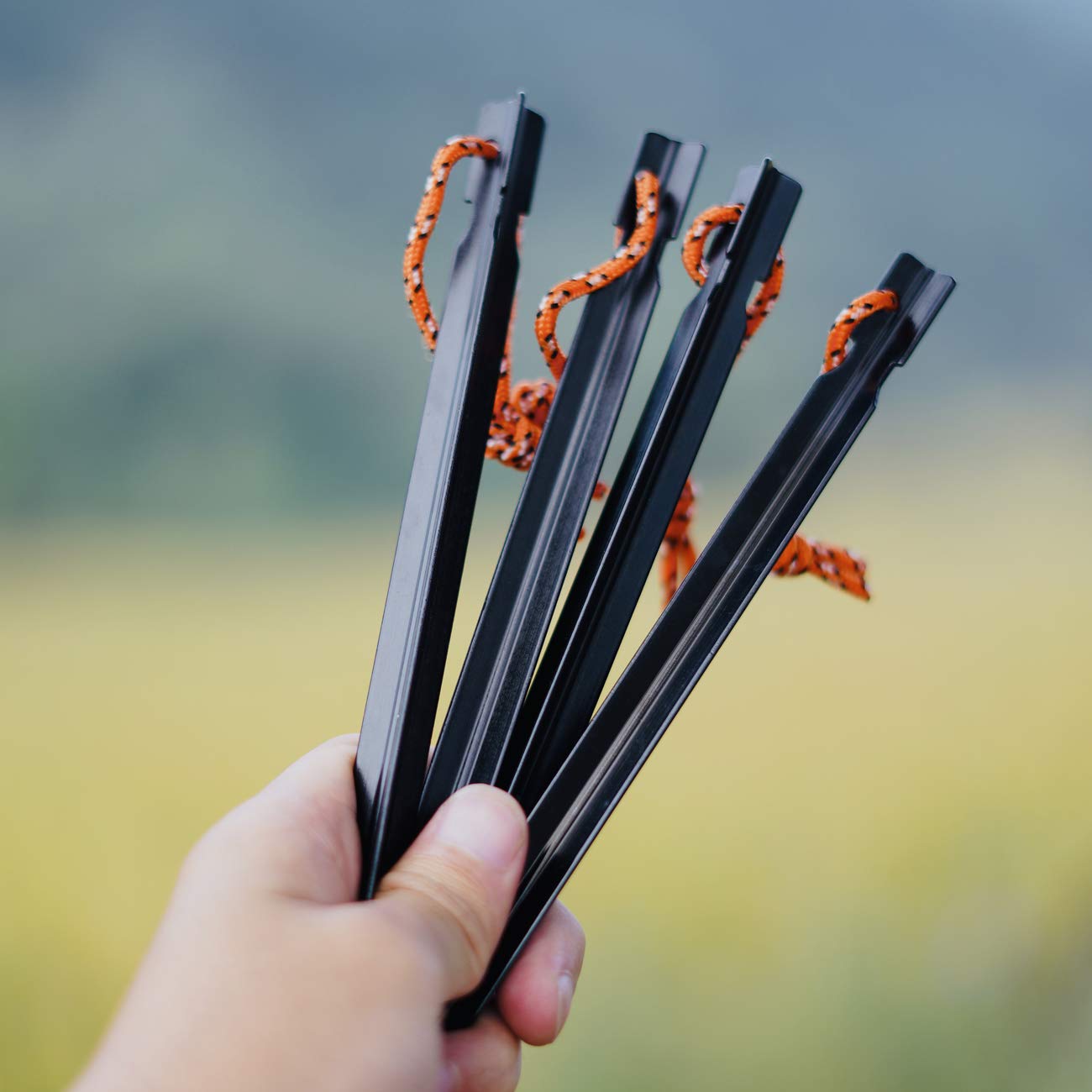 Tent Stakes,7075Aluminium Tent nail lightweight with Reflective Rope 12-Piece