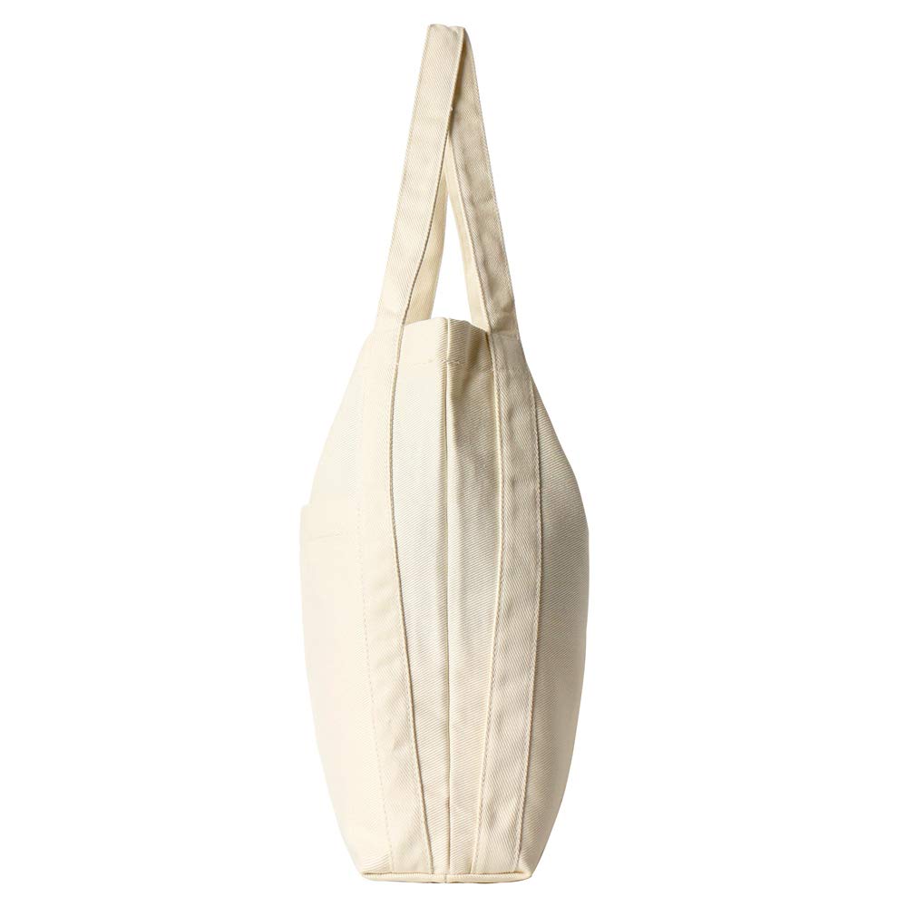 Women Canvas Shoulder Tote Bags Lightweight Hobo Handbags for Work School Top Handle Purse (White)