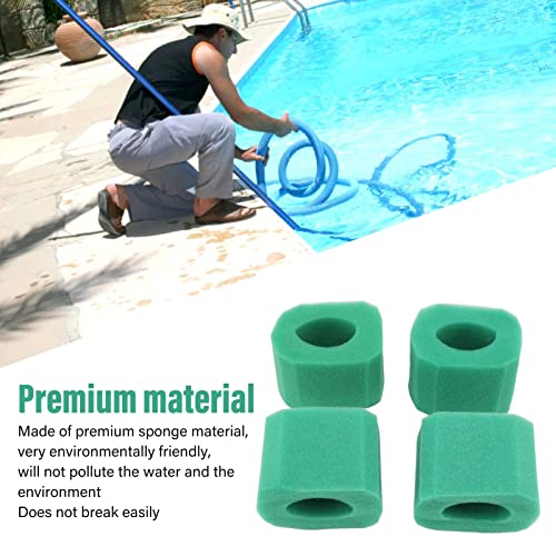 TTOCAR 4pcs Pool Replacement Sponge Filter, Pool Sponge Pool Filter Cartridge Sponge Reusable Sturdy Practical Filter Foam for Pool Pump