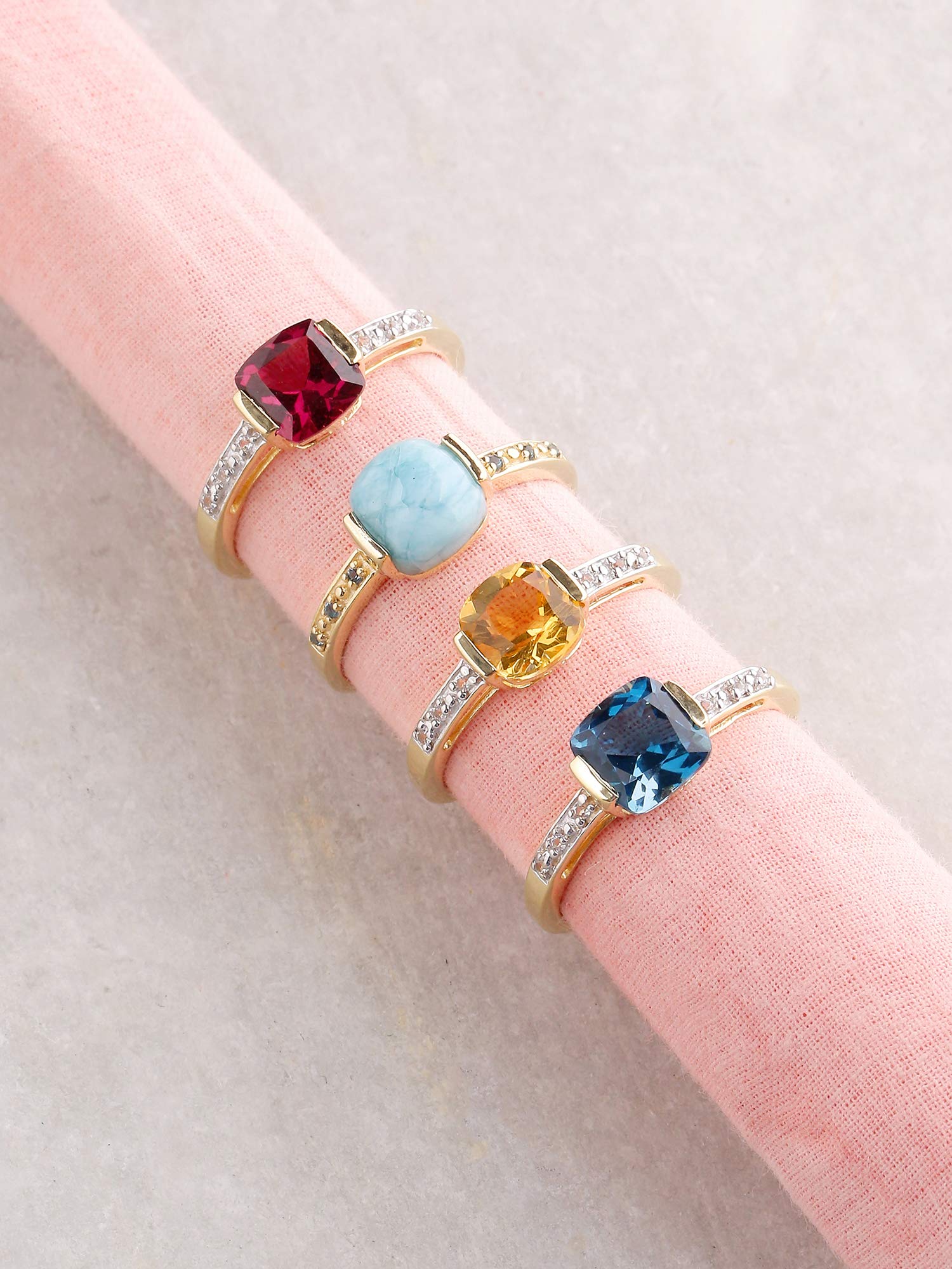 YoTreasure 1.82 Ct. Rhodolite Garnet Promise Ring 10kt Yellow Gold Gemstone Jewelry