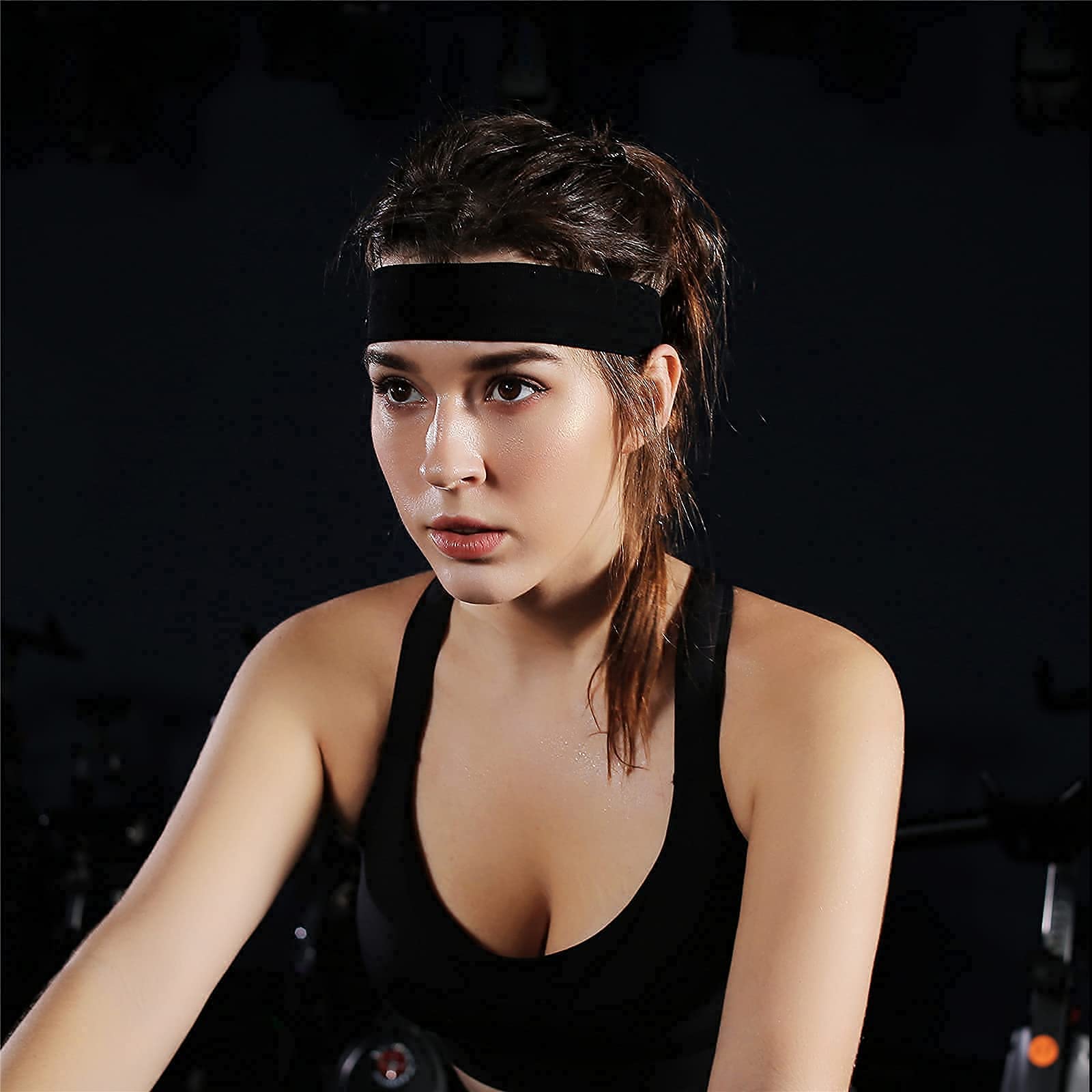 Vsiopy 6 Pack Sport Headbands for Women Sweat Wicking Running Headband Non Slip Thin Elastic Workout Sweatbands for Yoga