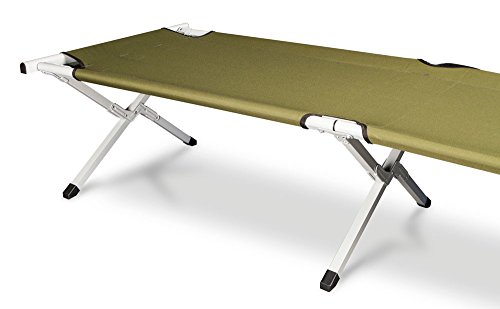 Ultimate Extra Strong Military Style Folding Camp Cots Camping Cot w/Side Storage Bag System and Mini Pillow