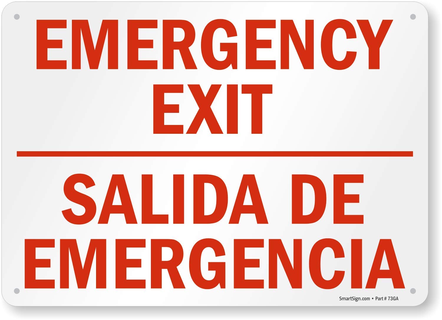 SmartSign "Emergency Exit" Bilingual Sign | 10" x 14" Plastic