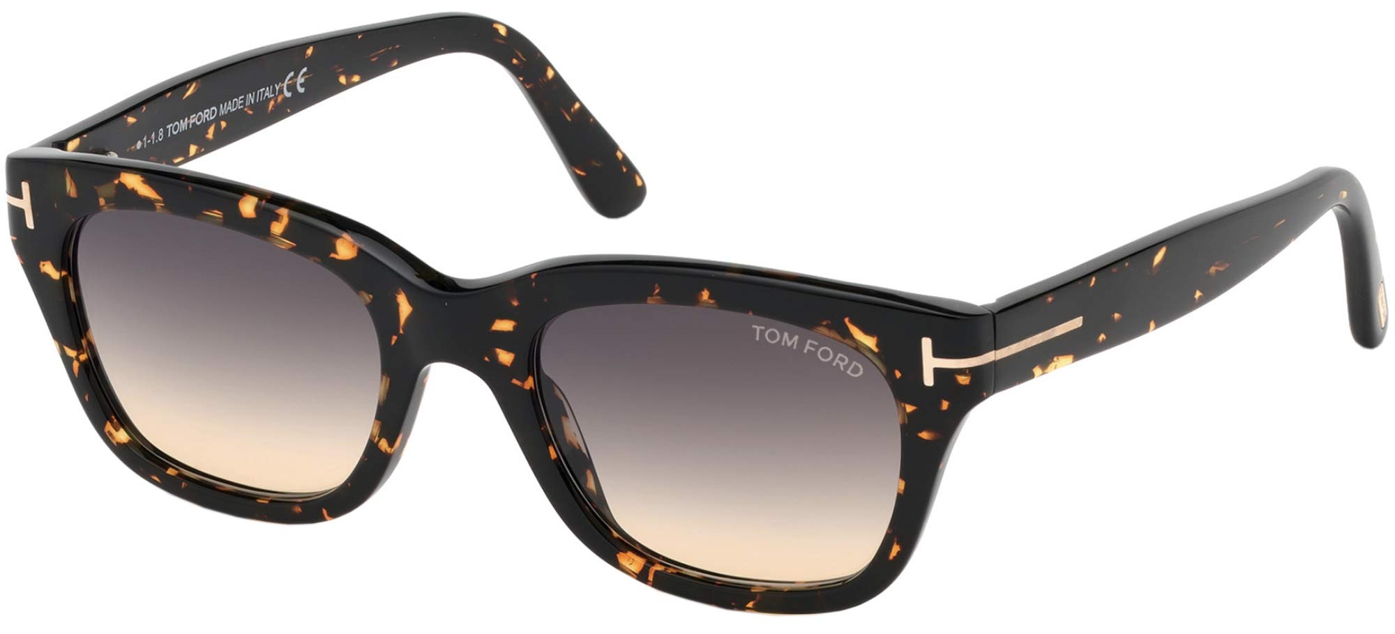 Sunglasses Tom Ford FT 0237 Snowdon 56B Shiny Dark Havana/Gradient Smoke-to-yel