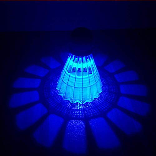 ZHENAN LED Badminton Shuttlecocks Dark Night Glow Birdies Lighting for Outdoor & Indoor Sports Activities (Nylon_5pcs)