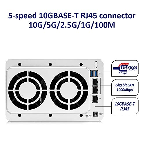 TERRAMASTER F5-422 5Bay 10GbE NAS Storage Server Enclosure - Apollo J3455 QuadCore CPU Hardware Encryption Diskless