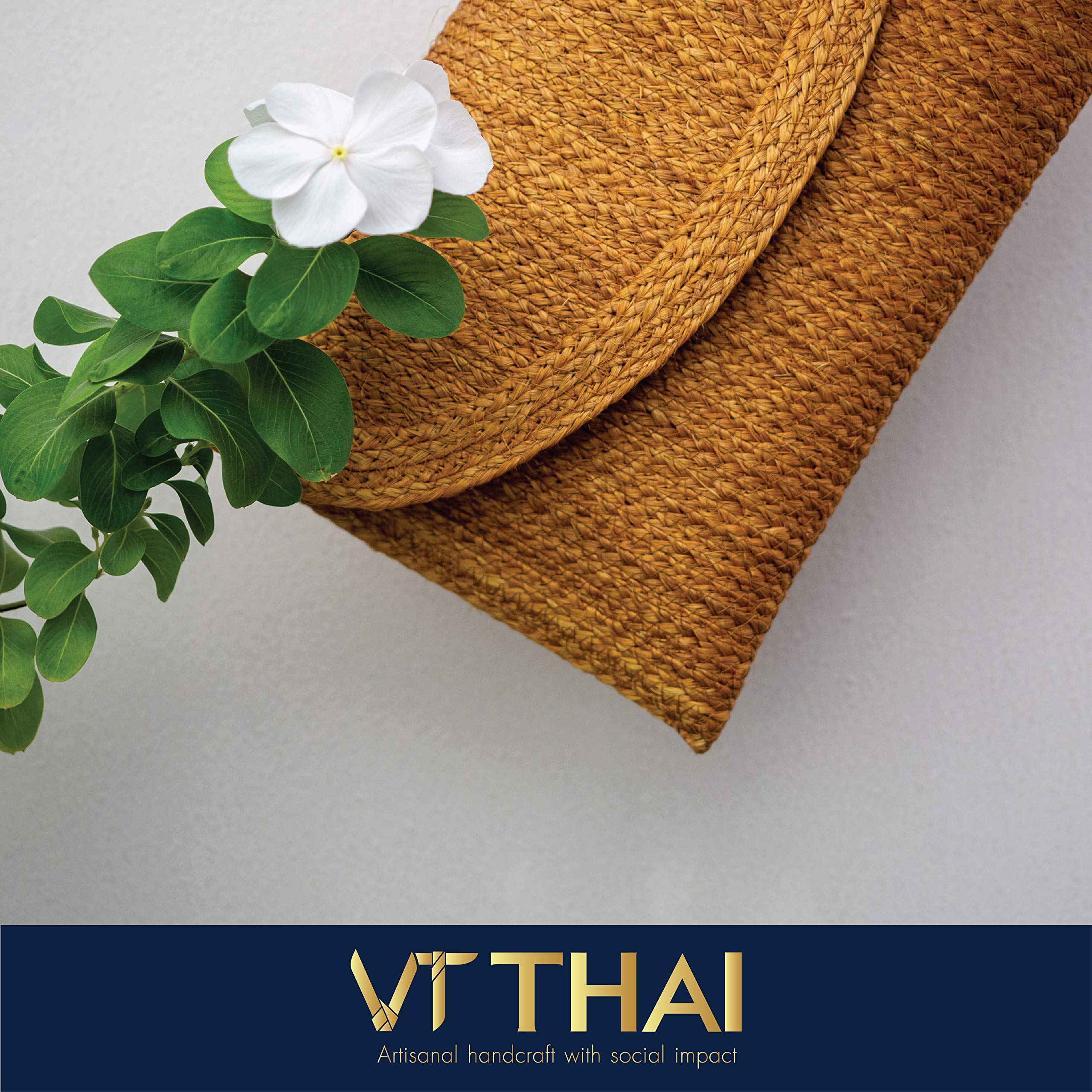 VT Thai Straw Clutch Bag, Handmade Natural Sisal Woven Large Summer Beach Purse for Women (ฺBeige)