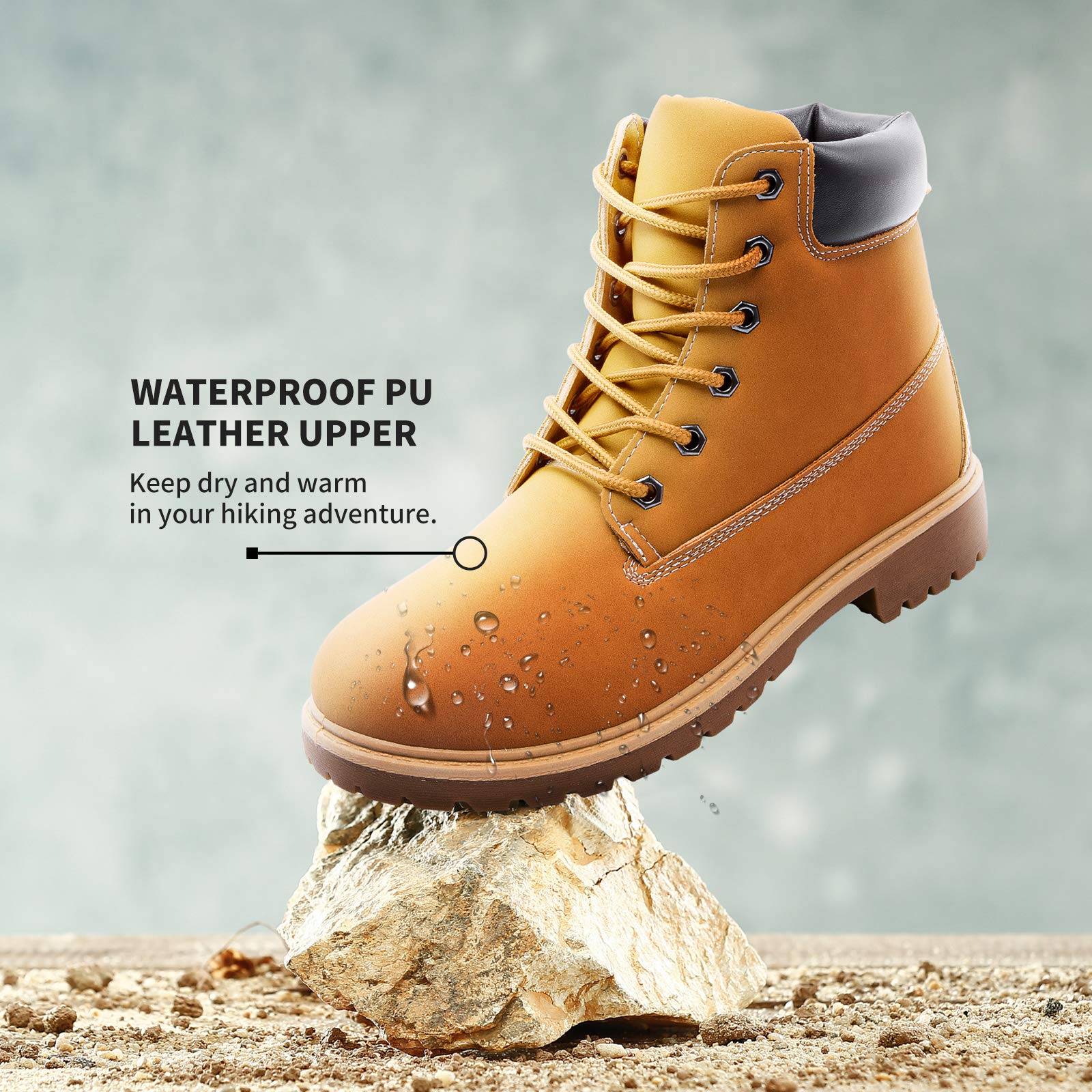 Women's Hiking Boots Backpacking Trekking Boots Waterproof Lightweight Ankle Booties (Chestnut,US9)