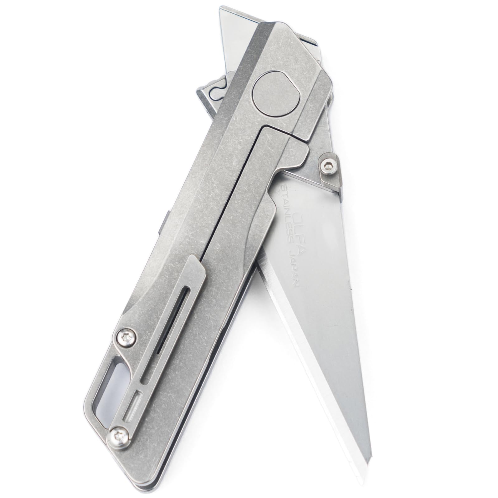 TITANER Raven Titanium EDC Folding Pocket Utility Knife - Box Cutter Suitable For Art Work, Outdoor, Hunting,Household tools (Stonewash)
