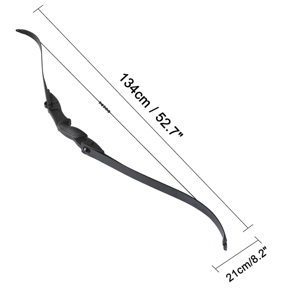 TargetEvo 53" Hunting Takedown Recurve Archery Bow Longbow Right/Left Hand 25.0 Pounds for Hunting CS Shooting Training