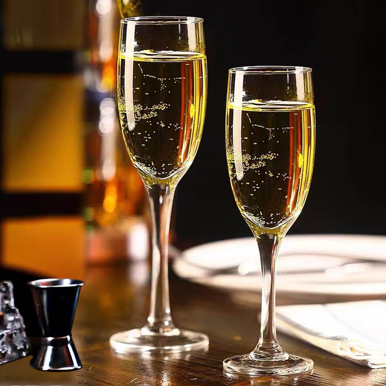 Ufrount Champagne Flutes Set of 14,Clear 5 Ounce Champagne Glasses,Elegant Crystal Champagne Glasses Bulk Wine Stemware for Mimosa,Sparking Wine,Wedding,Party