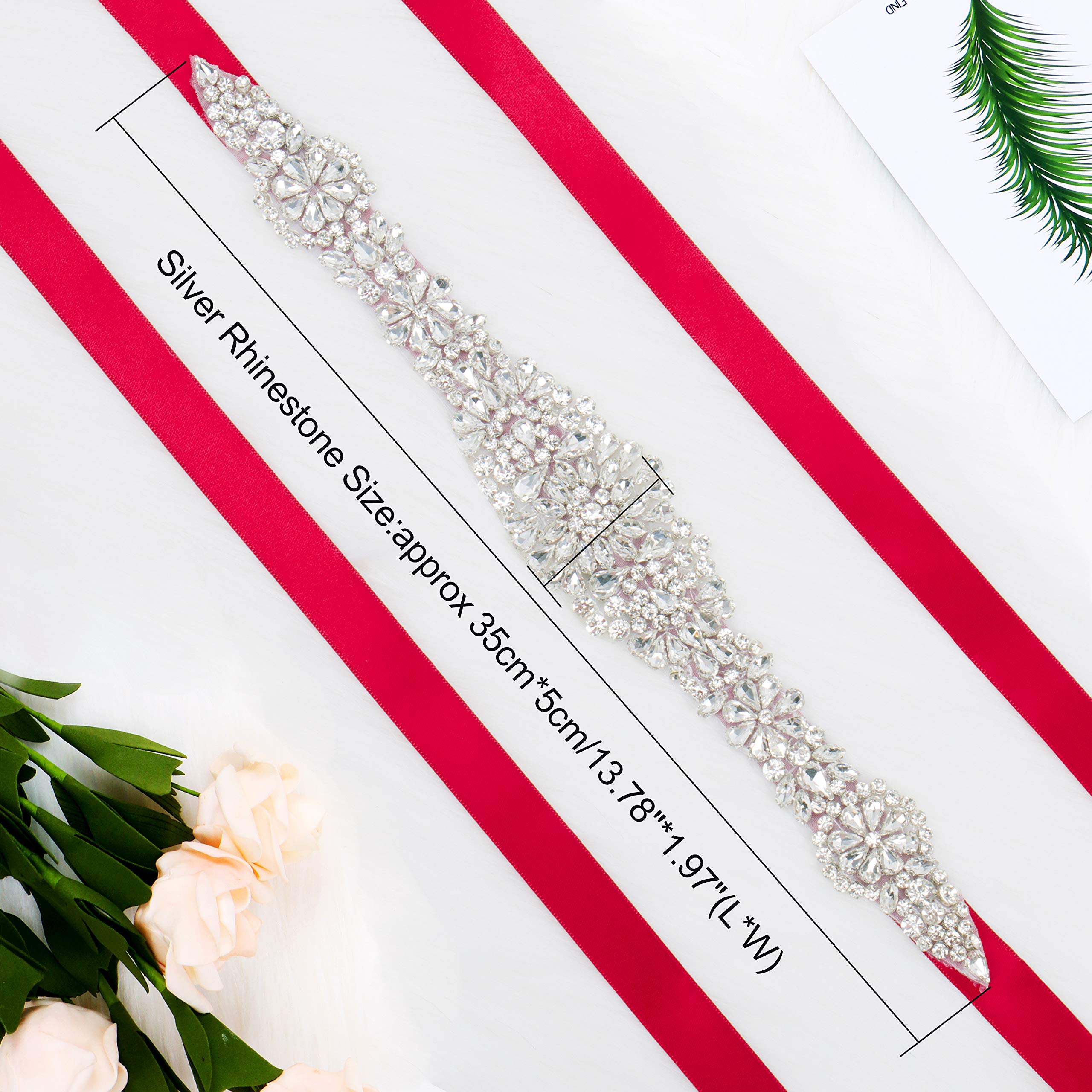 Tendaisy Wedding Belt Women's Rhinestone Wedding Sash Belt Crystal Sashes Bridal Belts for Bridal Gowns Black