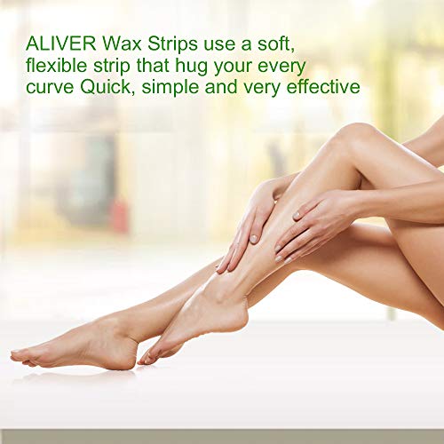 Wax Strips Hair Removal, No Wait Time, Keep Skin Smoothness, Fast & Easy At-Home Depilation, for Arms, Legs, Armpits, Face, Bikini Line, 40 Strips