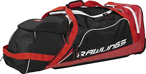 Rawlings | R1502 Wheeled Catcher's Bag | Baseball/Softball | Scarlet