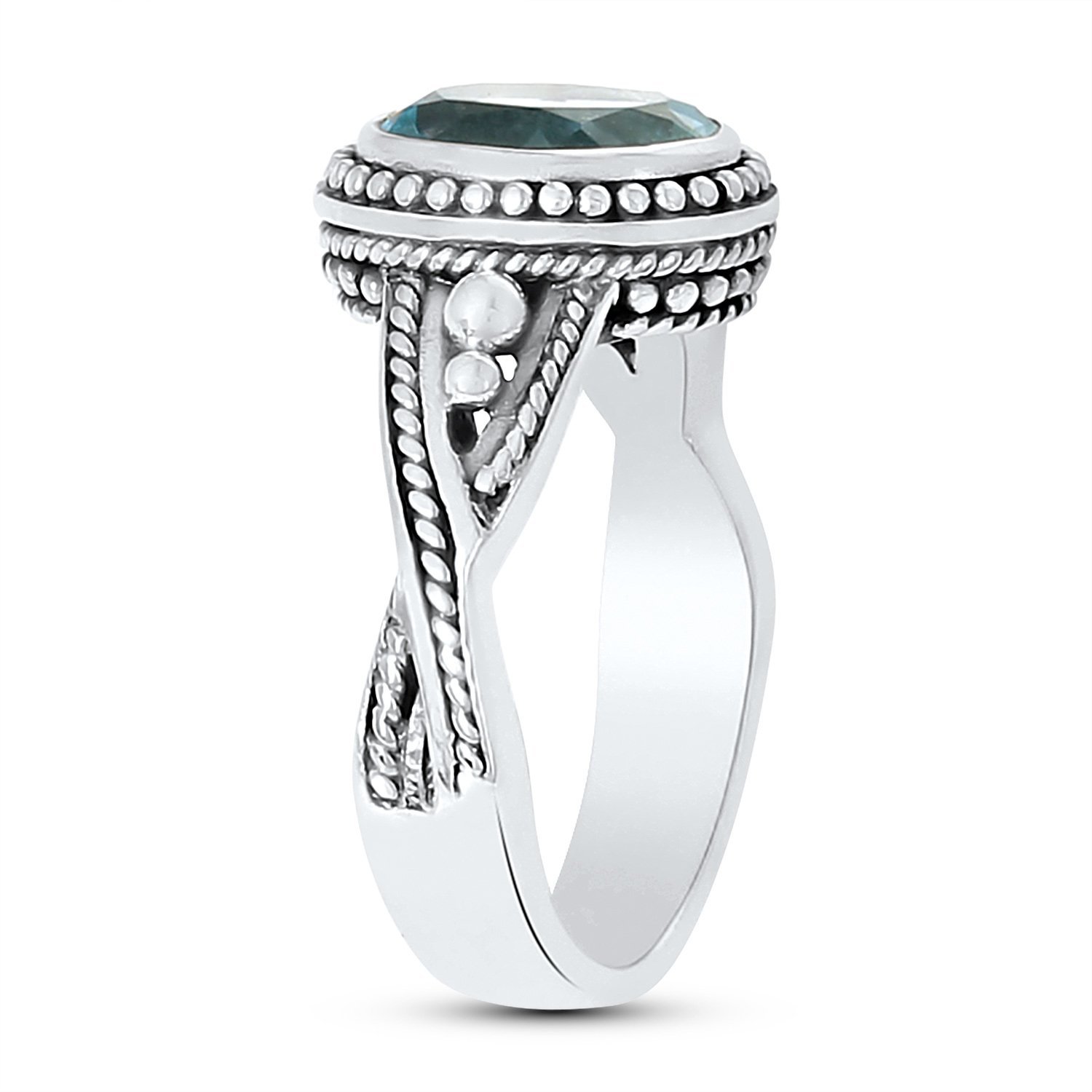 Stellar Designs Genuine Blue Topaz rings in .925 Sterling Silver