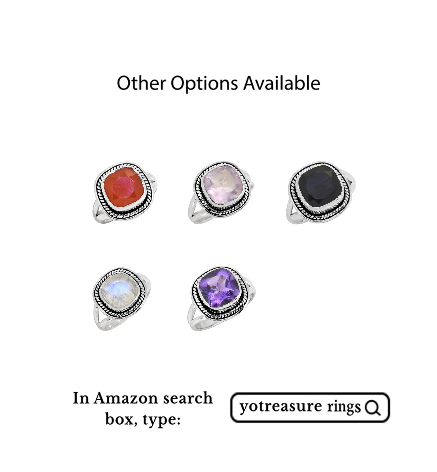 YoTreasure Rainbow Moonstone Solid 925 Sterling Silver Split Shank Ring