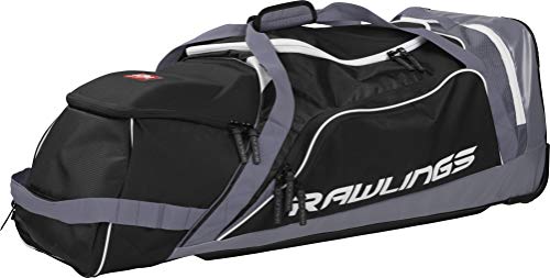 Rawlings | R1502 Wheeled Catcher's Bag | Baseball/Softball | Black