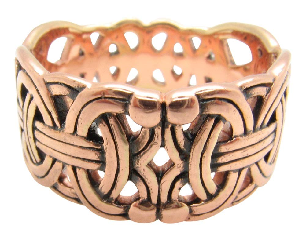 Solid copper Celtic Knot band ring CRI573-3/8 of an inch wide. Available in sizes 4 thru 13. (11)
