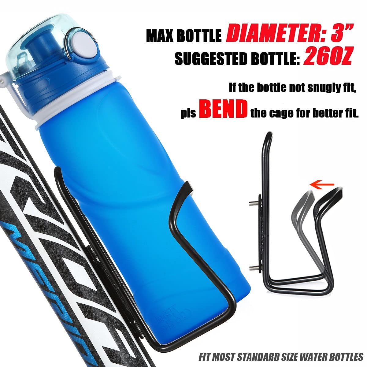 USHAKE Combination U Lock + Bike Water Bottle Cages