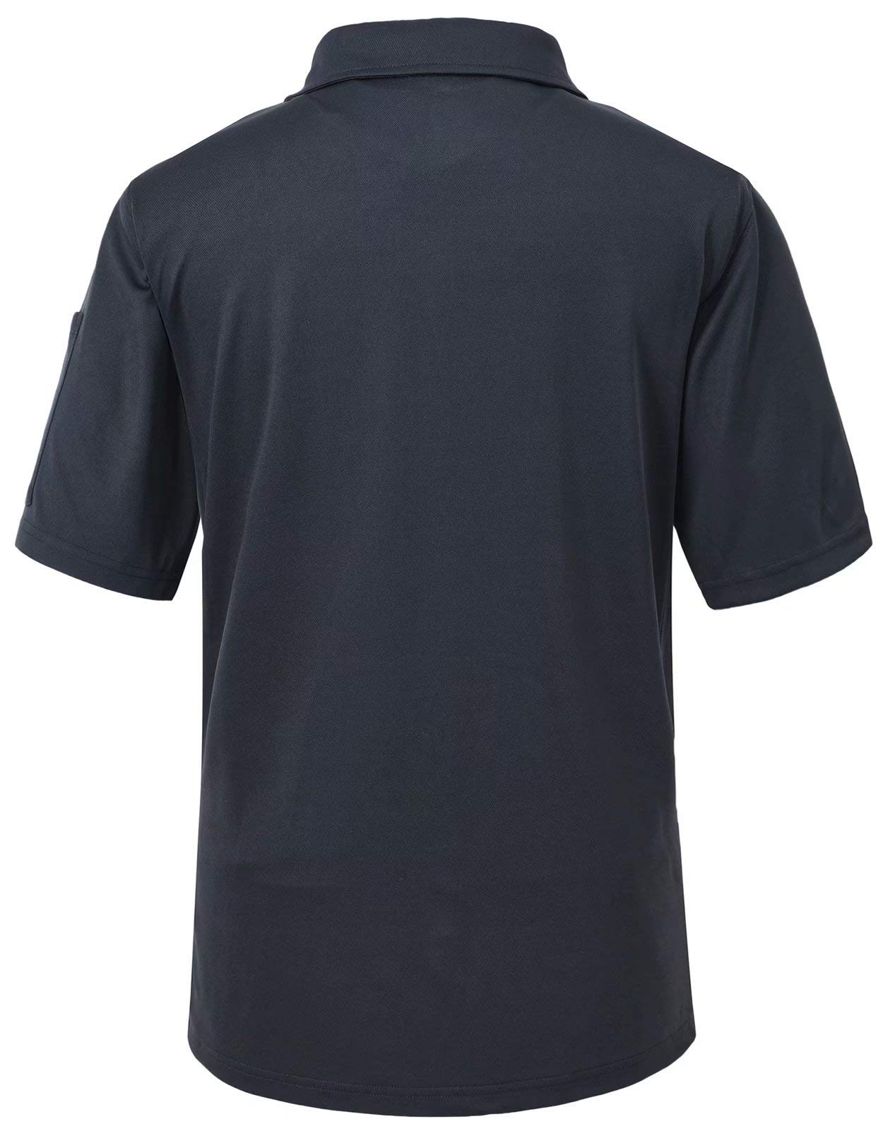 Tyhengta Mens Polo Shirt Short Sleeve Quick Dry Performance Lightweight Tactical Shirts Darkgrey Large