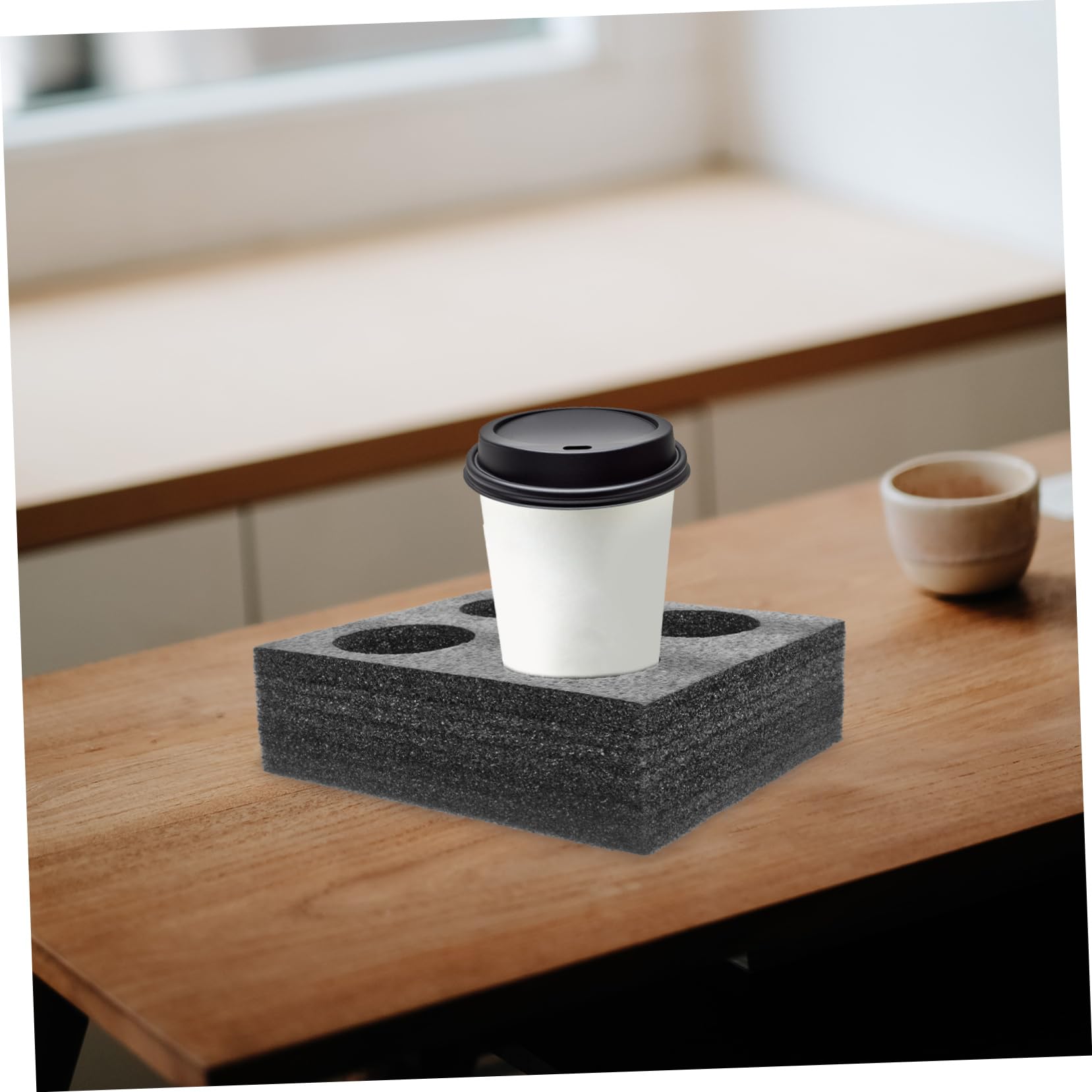 SOLUSTRE 2pcs 4 Hole Cup Holder Travel Metal Cup Milk Tea Pearl Cotton