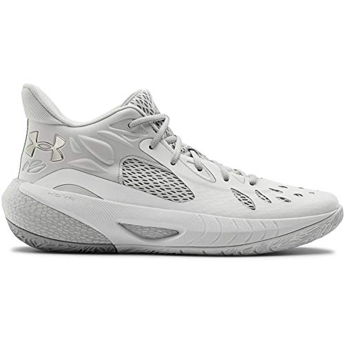 Under Armour Unisex HOVR Havoc 3 Basketball Shoe, White (102)/Halo Gray, 9 US Men