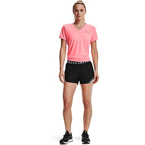 Under Armour Women's Play Up TriCo Shorts 3.0, Black (001)/White, XX-Large
