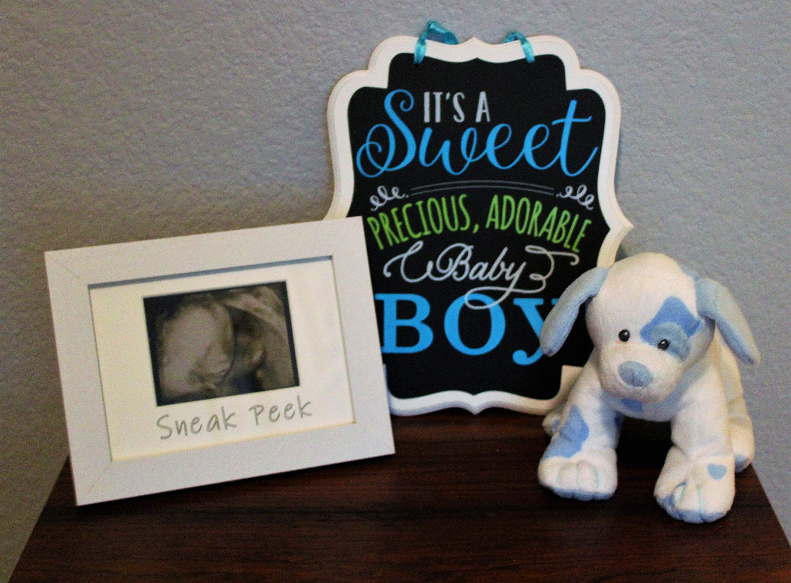 Trove Logic Sneak Peek, Sonogram Picture Frame, Ultrasound Picture Frame, White, Gift for Expecting Parents