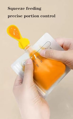 SONSIL Food Pouch Topper and Squeeze Spoon Set-Food Grade Squeeze Spoon Convenient Precise Feeding, BPA Free Silicone Food Pouch Tops for Prevent Spills (Tops-spoon)