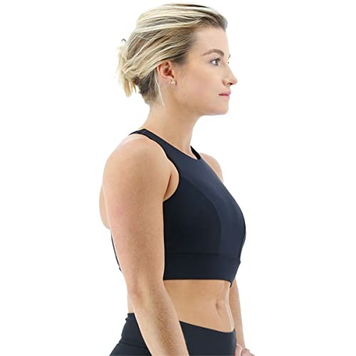 TYR Women's Standard Amira Bra Top for Swimming, Yoga, Fitness, and Workout, Black, Medium