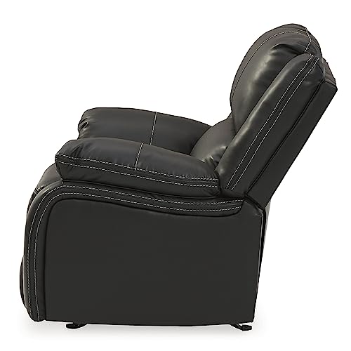 Signature Design by Ashley Calderwell Traditional Faux Leather Power Rocker Recliner, Black