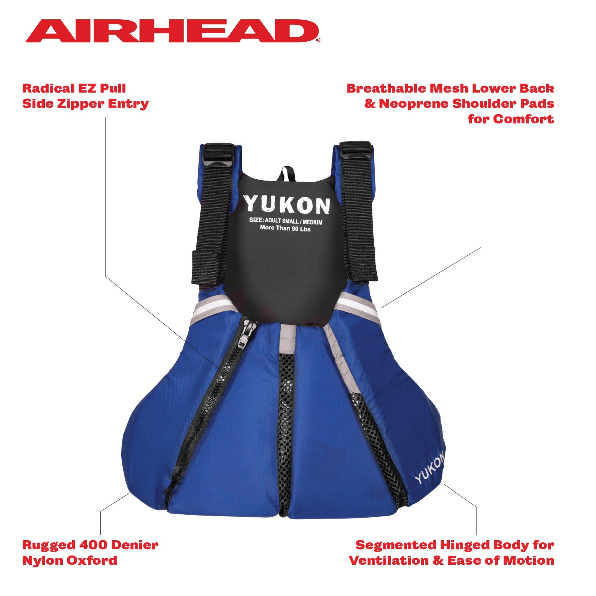 Yukon Charlie's Sport Paddle Life Vest, Sapphire Blue, Large/XL (13007-05-B-SA)