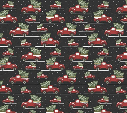 Stesha Party Red Christmas Truck Holiday Wrapping Paper - Folded Flat 30 x 20 Inch (3 Sheets)