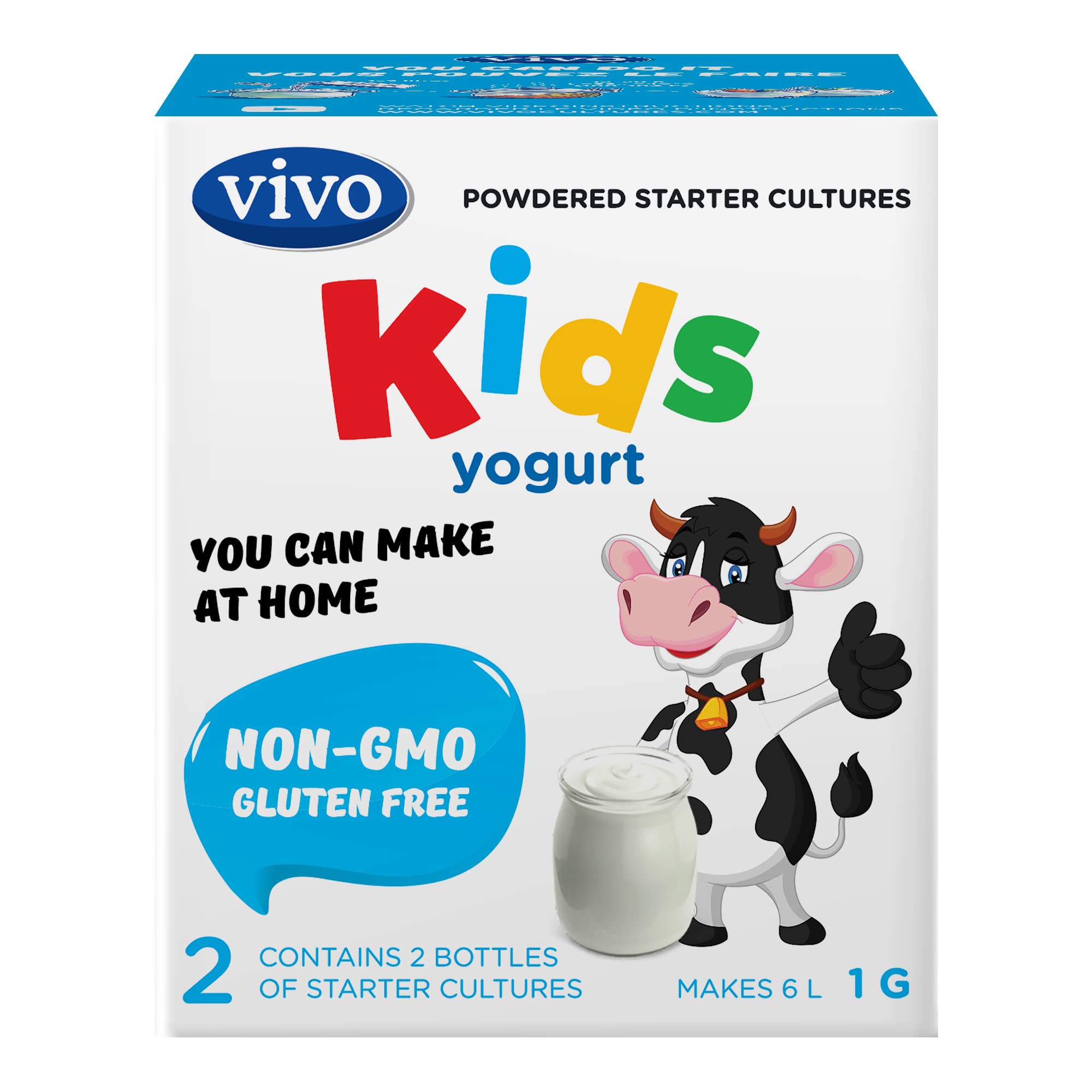 VIVO Kids Yogurt Starter (5 Boxes) Value Pack/Makes up to 30 quarts of Yogurt