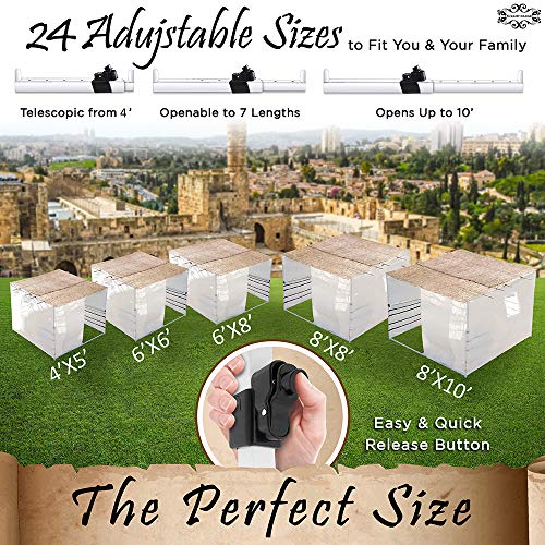 Sukkot Hadar Telescopic Sukkah Adjustable Size - 8x10 Foot - Portable, Adjustable + Plus Carry Bag (Up to 8x10)