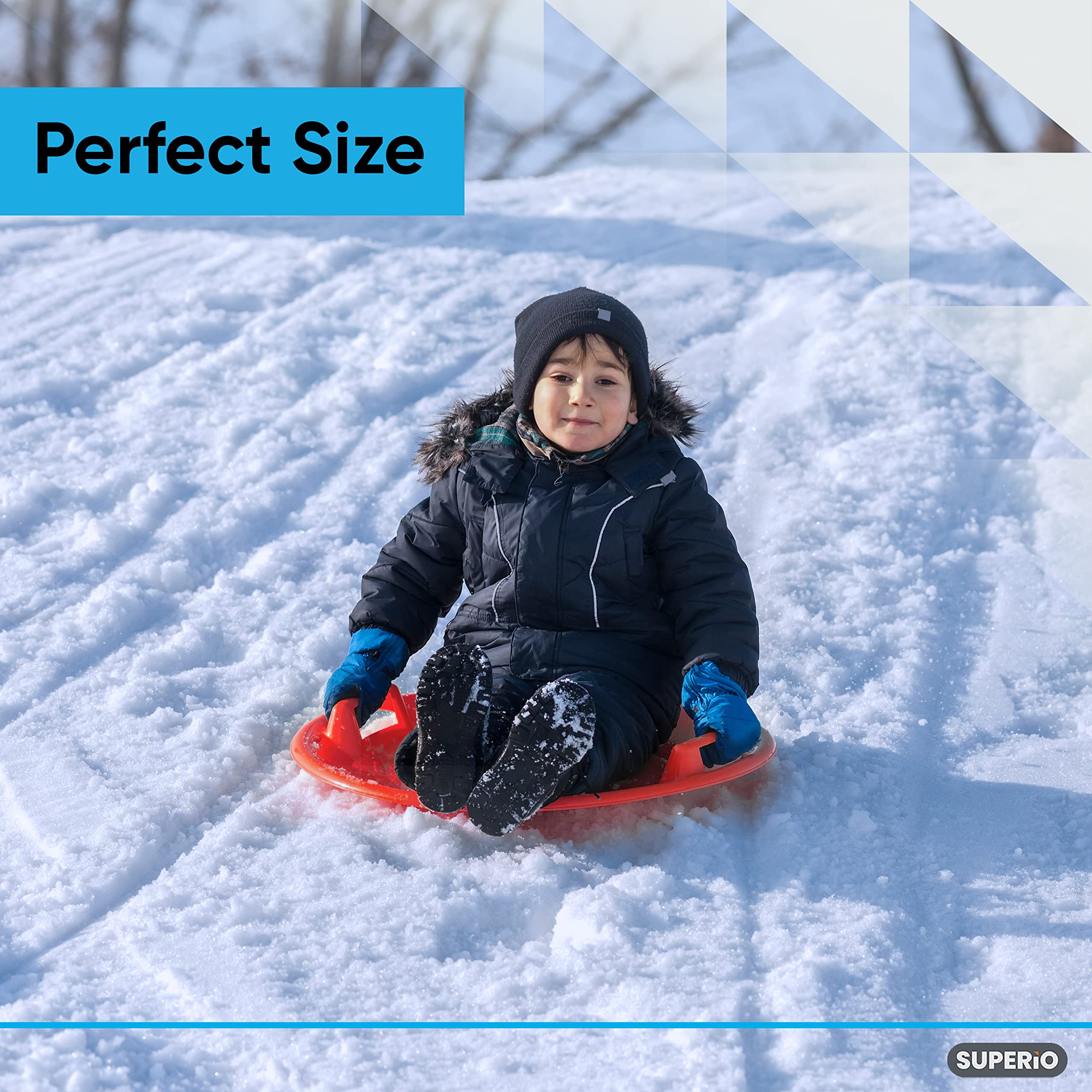 Superio Round Kids Snow Sled, red