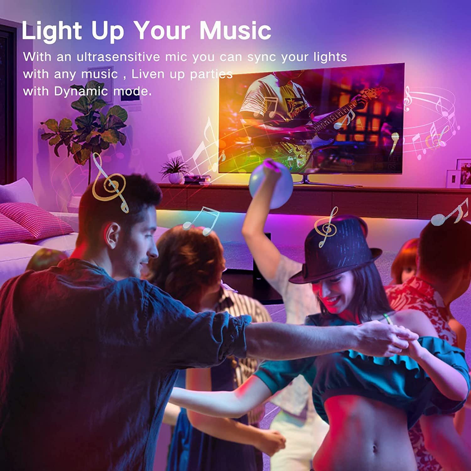 Sumaote Dream Color LED Strip Lights, 32.8ft 5050 WiFi Control Color Changing Rainbow LED Light Strips Chasing Effect, LED Strip Lights Sync to Music, Compatible with Alexa Google Home