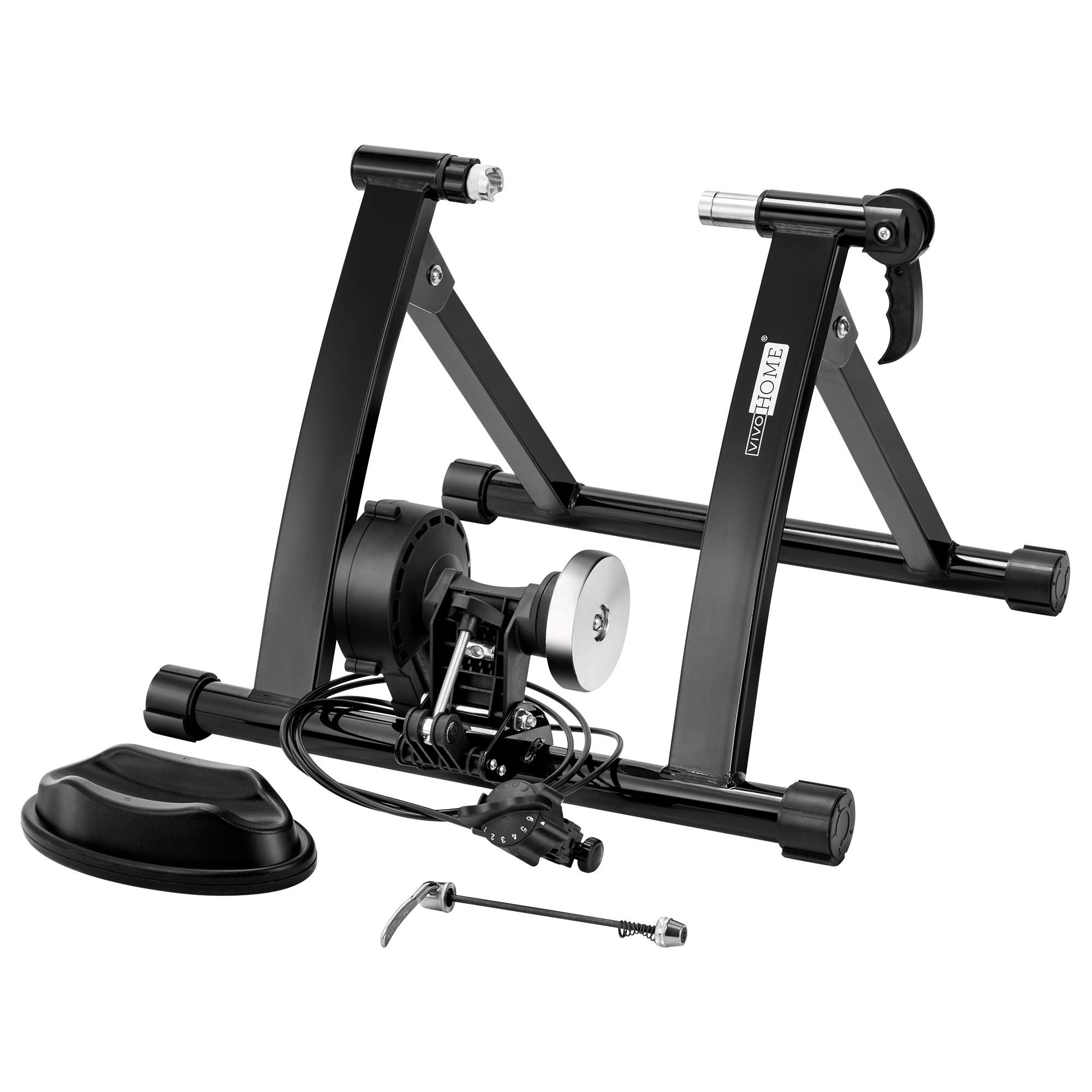VIVOHOME 6 Variable Speed Level Heavy Duty Steel Indoor Bike Trainer Stand 26" to 29" Bicycle Riding Exercise Machine with Magnetic Flywheel