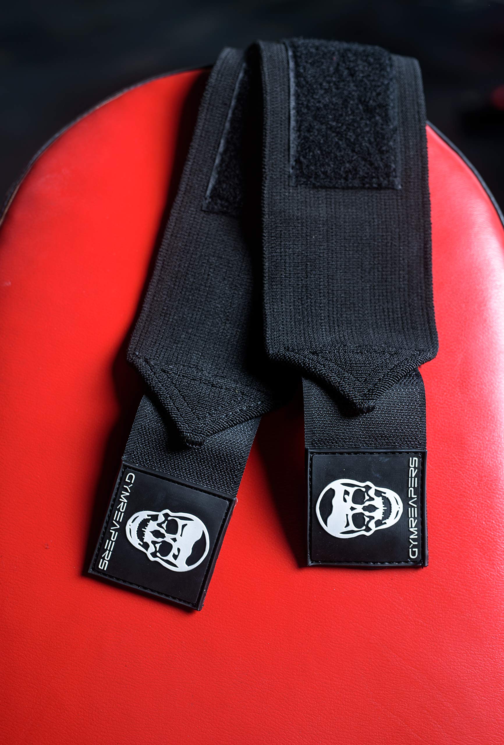 Wrist Wraps Weightlifting - Stiff Heavy Duty 18" Wraps With Thick Thumb Loop For Powerlifting, Bodybuilding, Cross Training, & Heavy Presses (Black - Medium Stiff, 18")