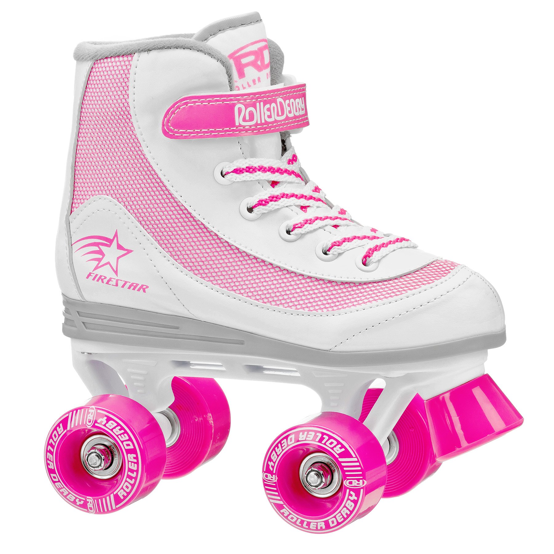 Roller Derby FireStar Youth Girl's Roller Skate White/Pink Size 11