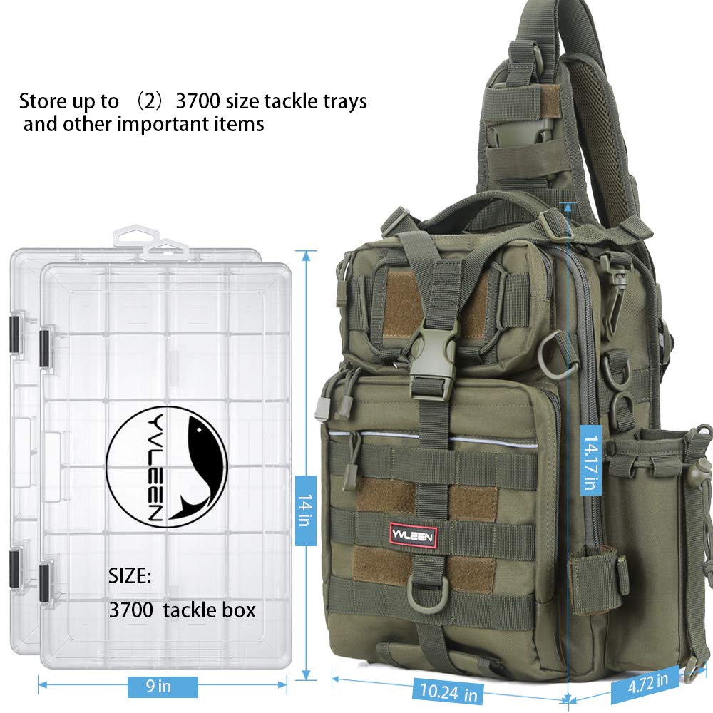 YVLEEN Fishing Tackle Backpack Storage Bag,Water-Resistant Fishing Backpack with Rod Holder,Fishing Gear Bag Gift for Men